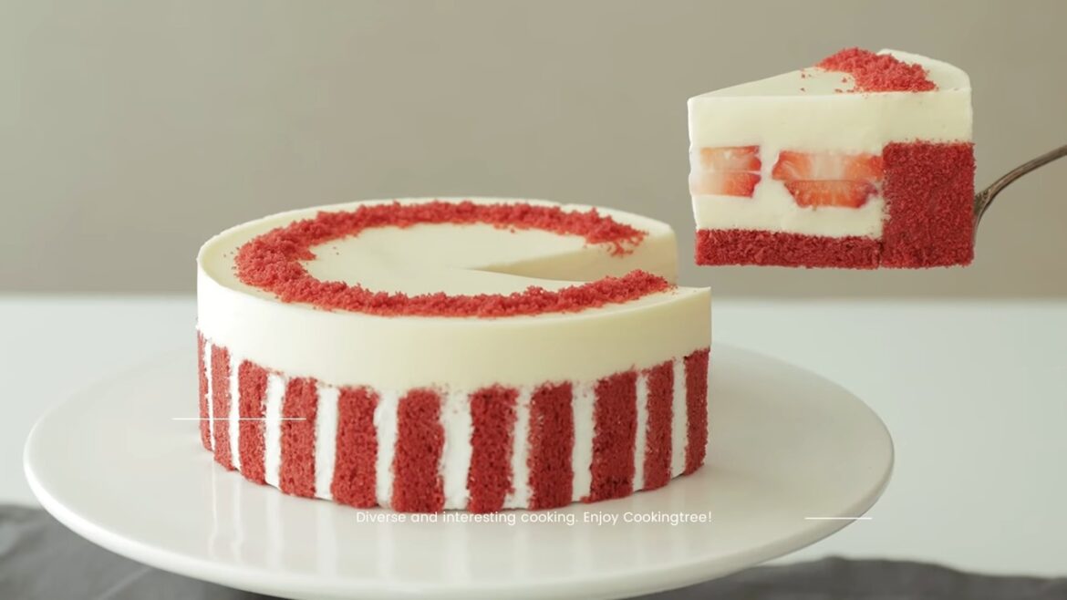 Red velvet strawberry cake Recipe