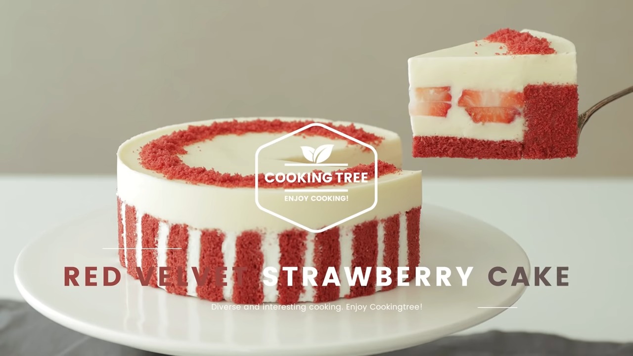 Red velvet strawberry cake Recipe