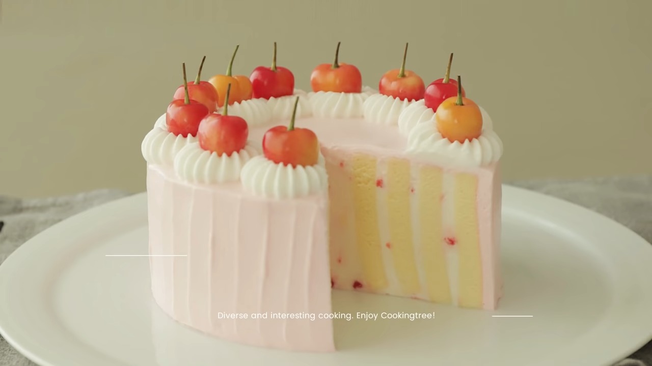 Cherry vertical layer cake Recipe