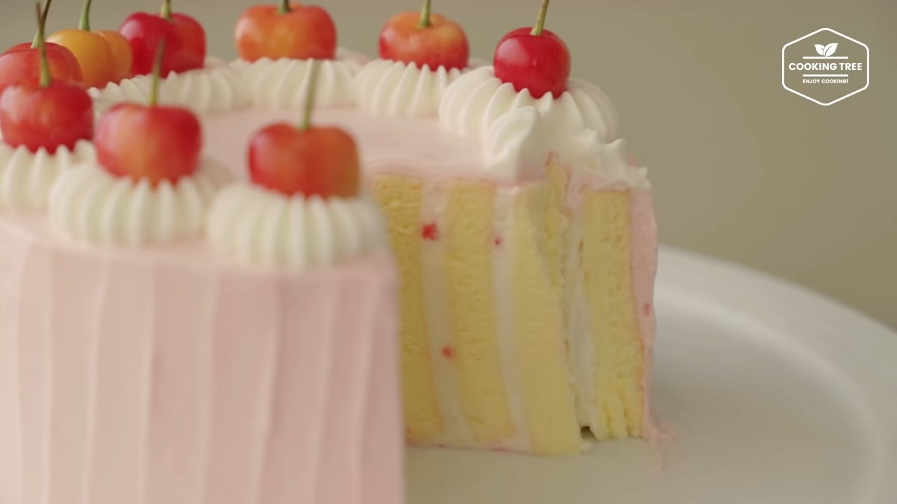Cherry vertical layer cake Recipe