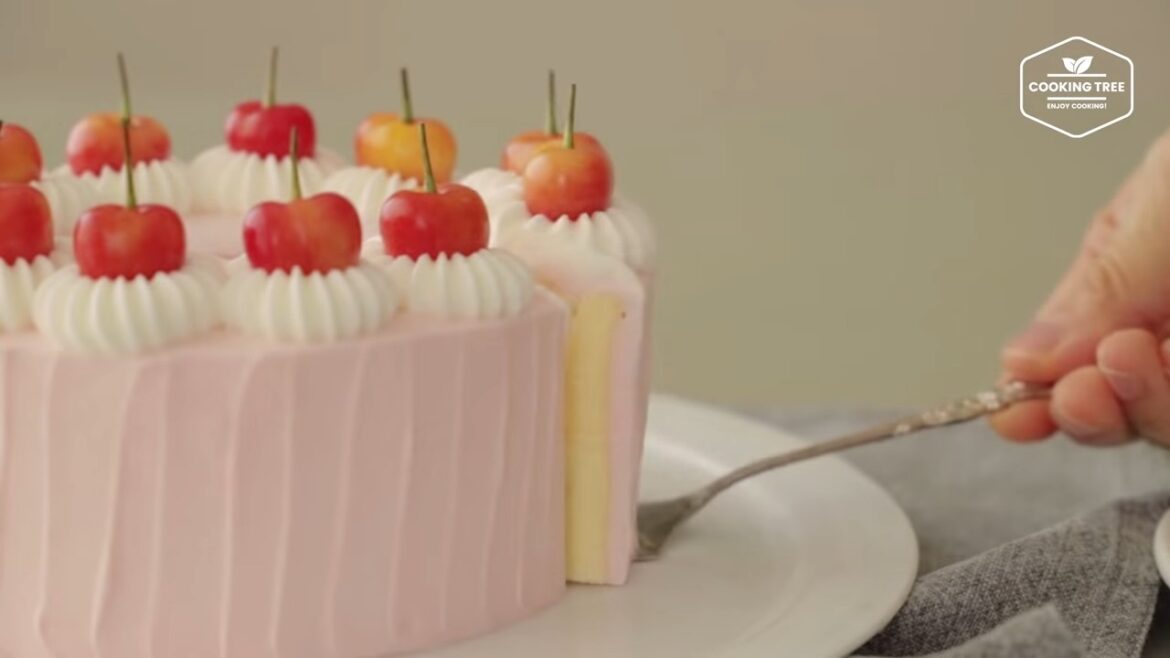 Cherry vertical layer cake Recipe