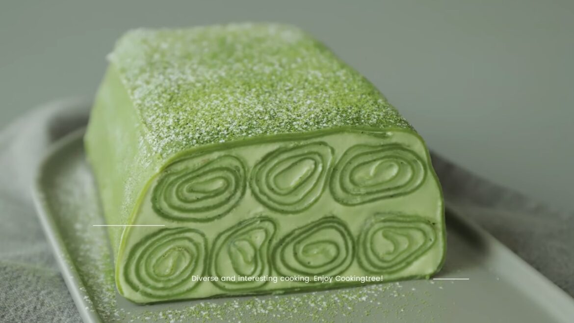 Green tea Crepe Roll Cake Recipe