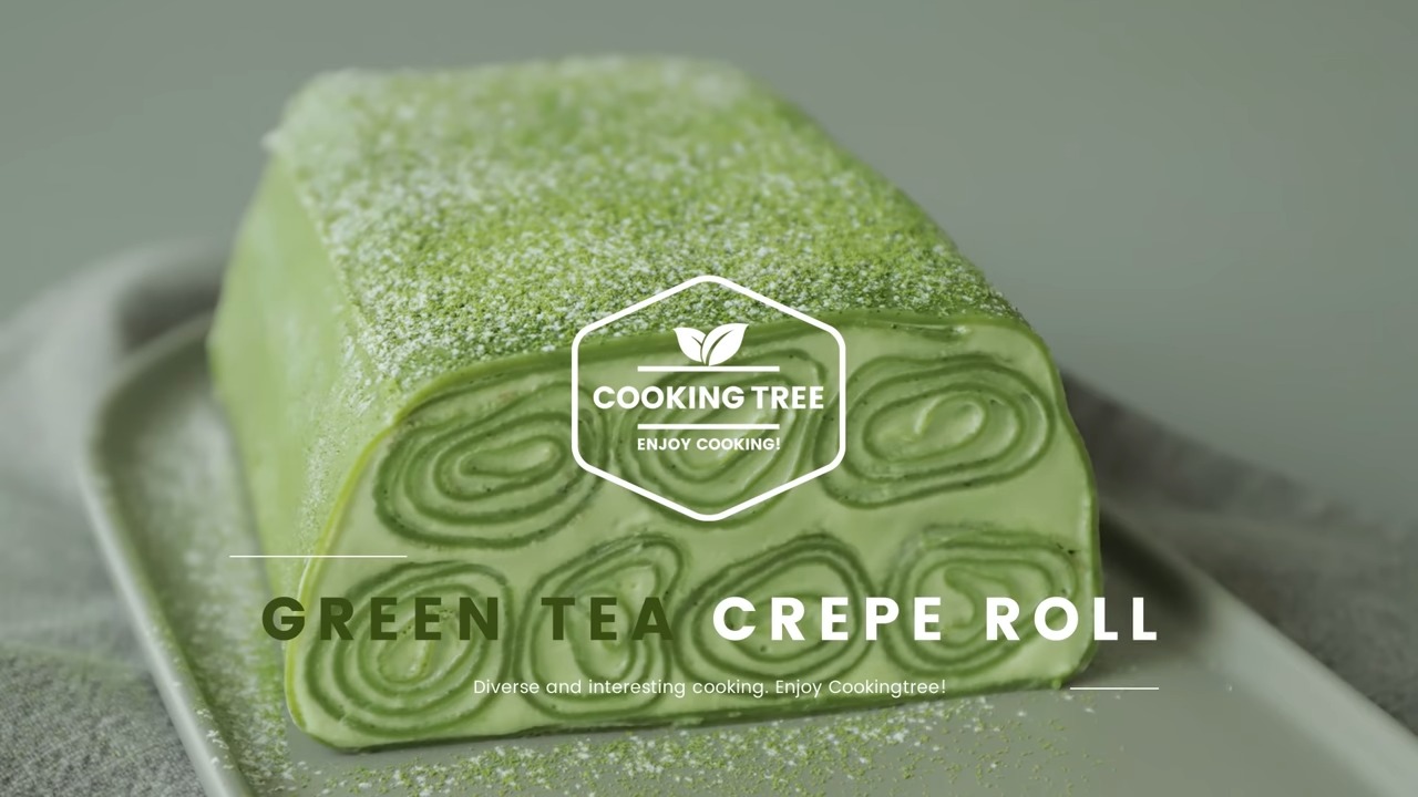 Green tea Crepe Roll Cake Recipe