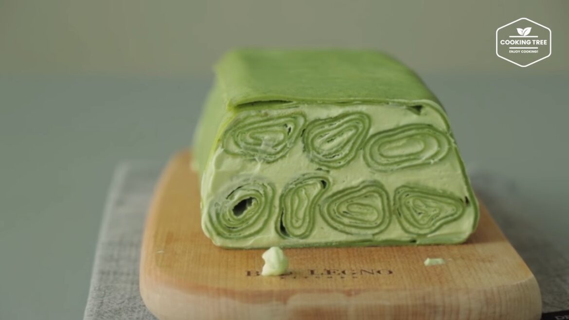 Green tea Crepe Roll Cake Recipe