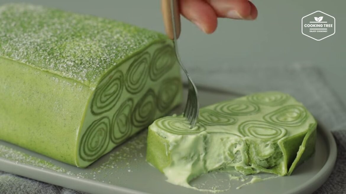 Green tea Crepe Roll Cake Recipe