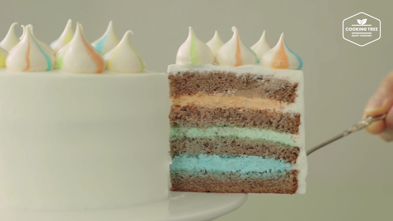 Pastel Meringue Cookies Cake Recipe