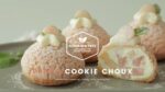 Peach Cookie Choux (Cream puff) Recipe