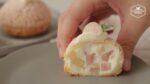 Peach Cookie Choux (Cream puff) Recipe