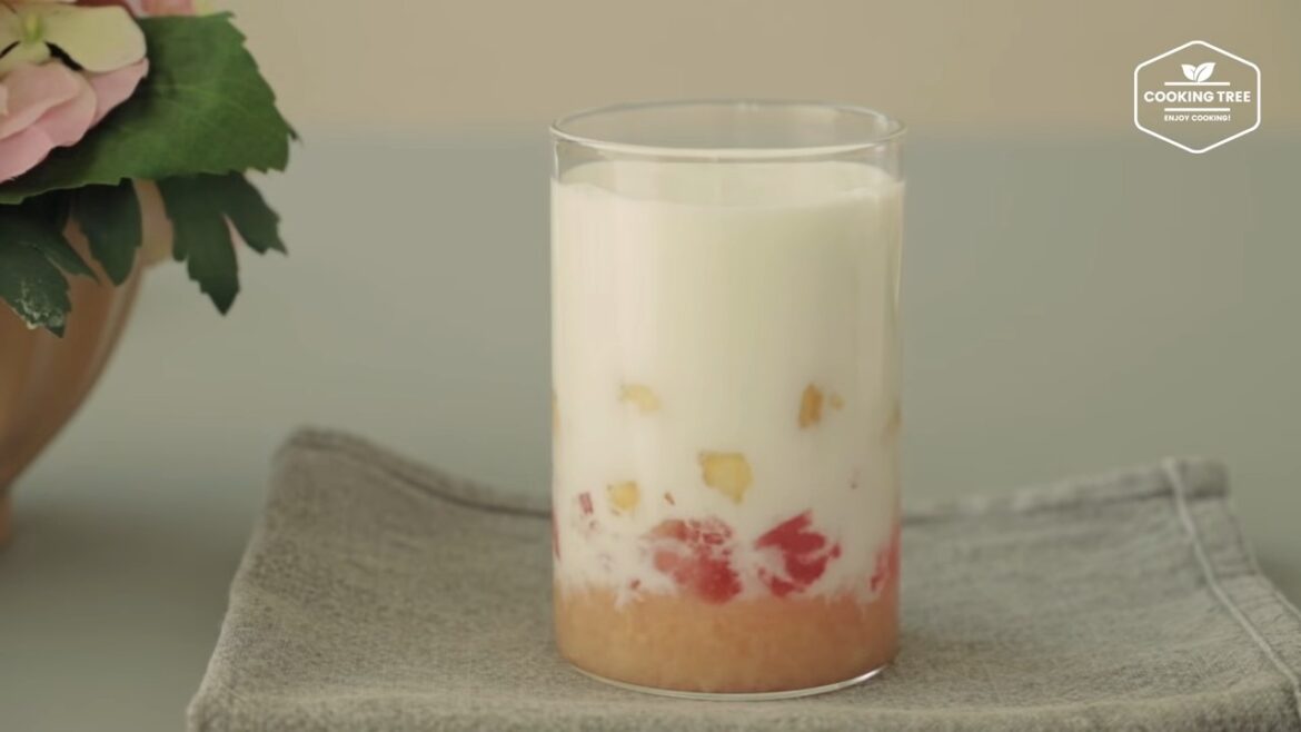 Real peach jelly milk Recipe