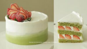 Strawberry Green tea (Matcha) Cake Recipe