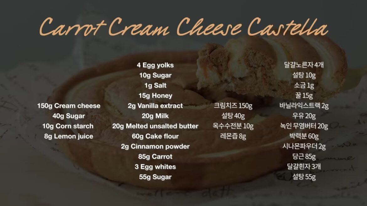 Carrot Cream Cheese Castella Recipe
