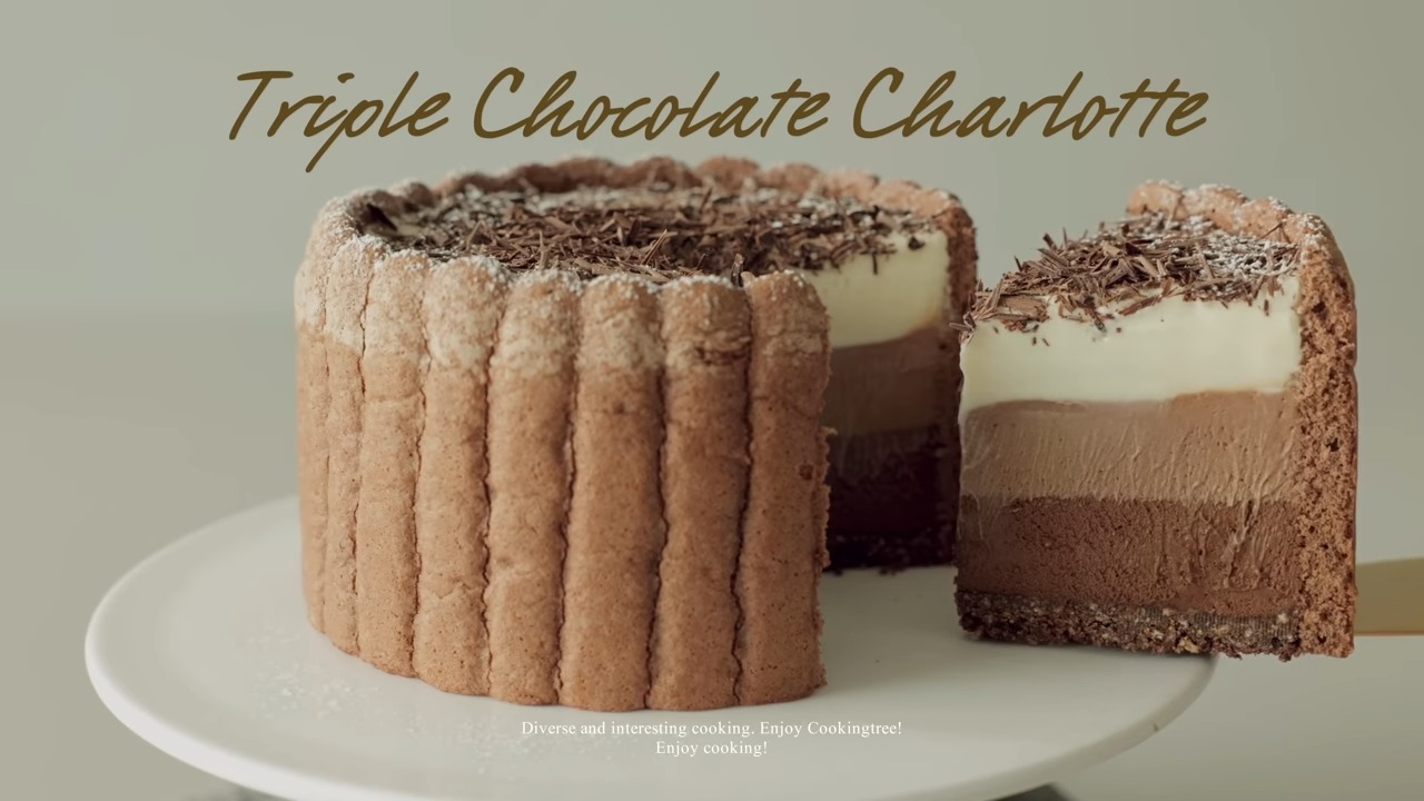 Triple Chocolate Charlotte Cake Recipe