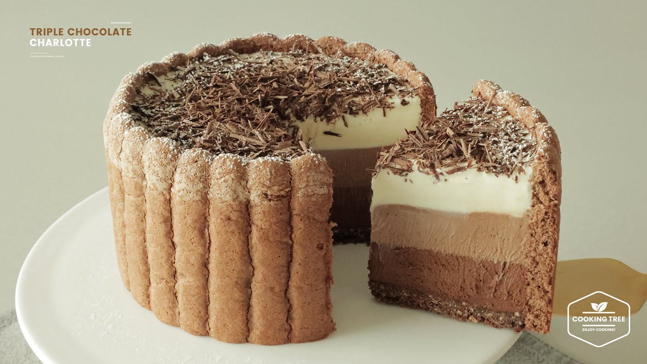 Triple Chocolate Charlotte Cake Recipe