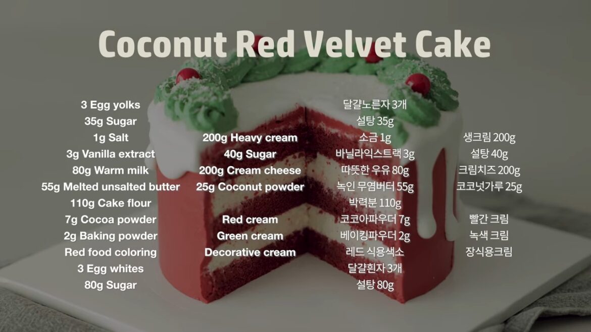 Christmas Coconut Red Velvet Cake Recipe