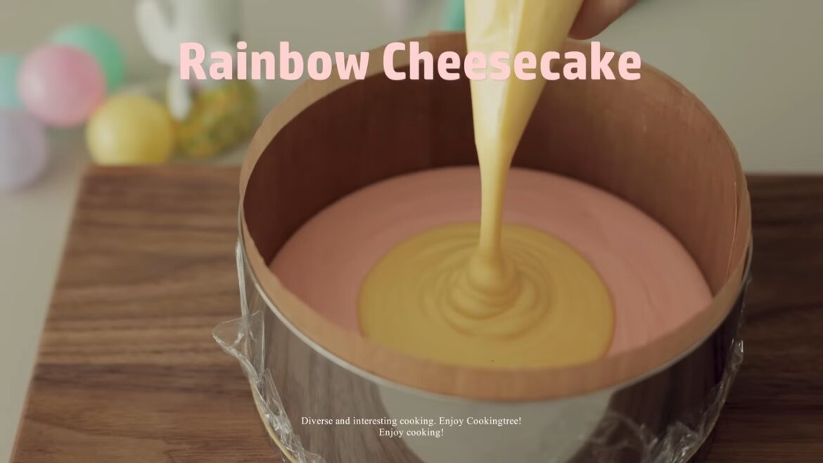 No-Bake Pastel Rainbow Cheesecake Recipe