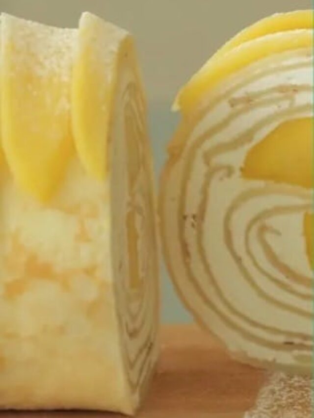 Mango Crepe Roll Cake Recipe - Cooking Tree