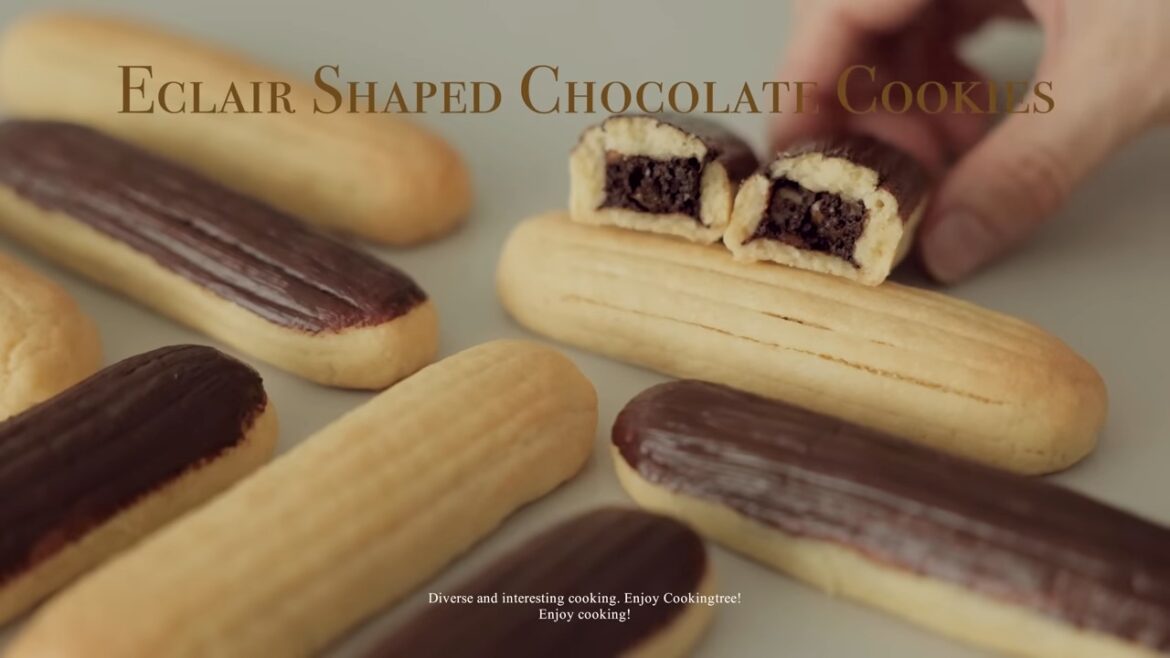 Eclair Shaped Chocolate Cookies Recipe
