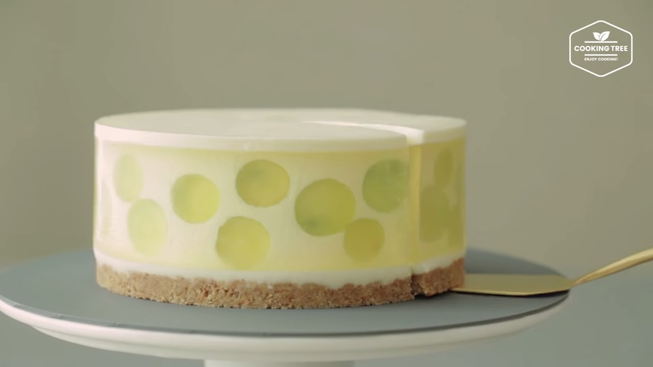No-Bake See through Green Grape Cheesecake Recipe