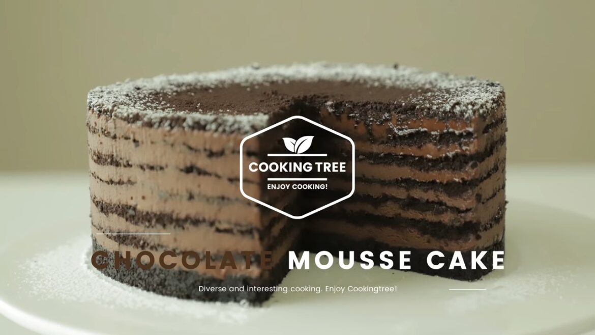 No-Gelatin & No-Bake Oreo Chocolate Mousse Cake