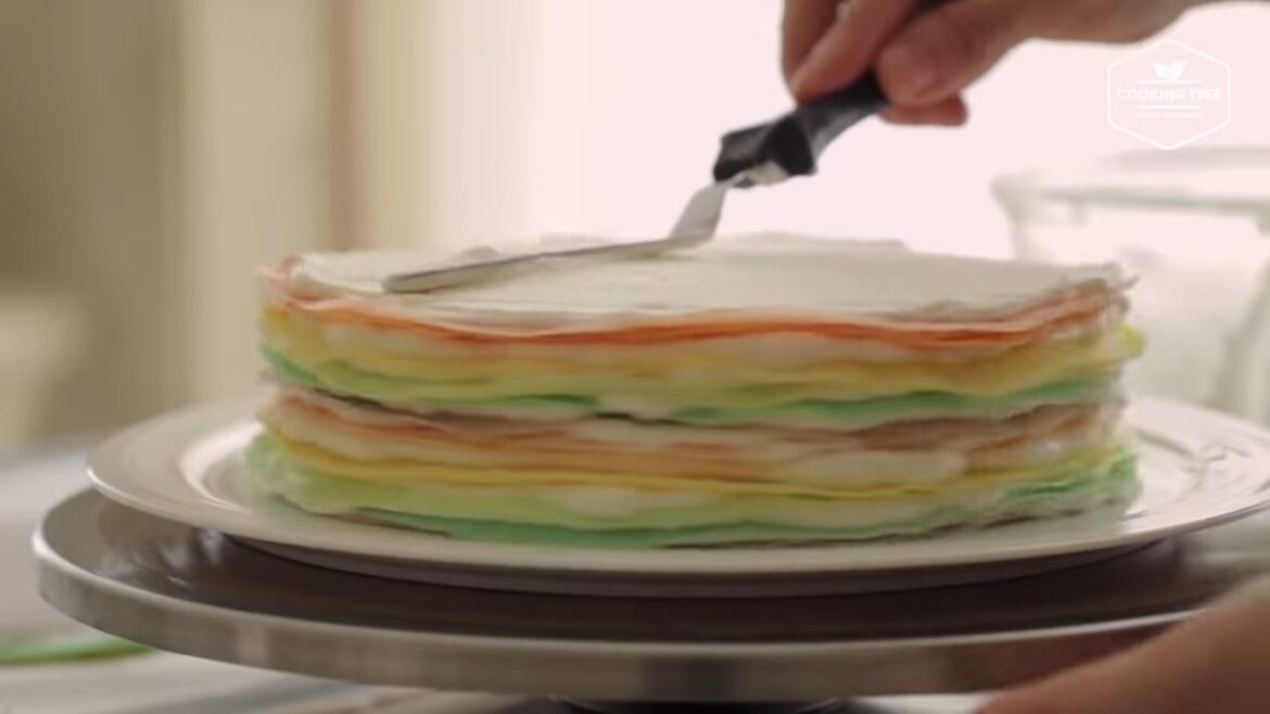 Pastel Rainbow Crepe Cake Recipe
