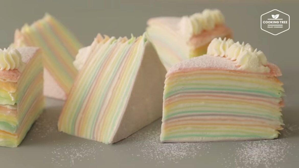 Pastel Rainbow Crepe Cake Recipe