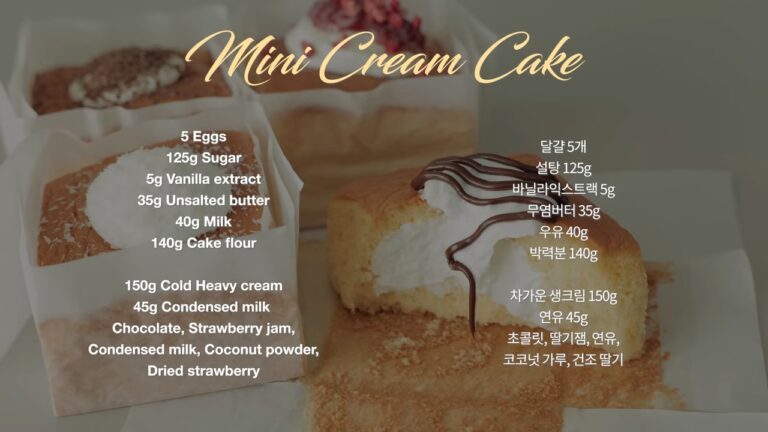 Mini Cake filled with Cream Recipe